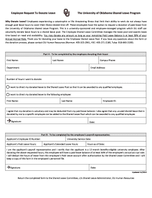 Fillable Online apps hr ou Employee Request To Donate Leave The ...