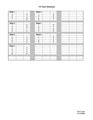 Fillable Online 7/8 Team Schedule Fax Email Print - pdfFiller