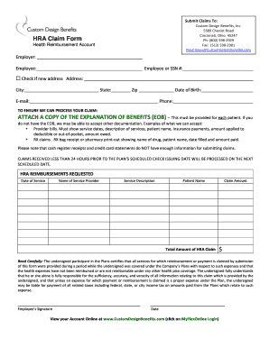 Fillable Online sscc Submit Claims To Custom Design Benefits Inc 5589 ...