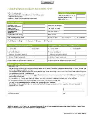 Fillable Online Flexible Spending Account Enrollment Form - AMHIC Fax Email Print - pdfFiller