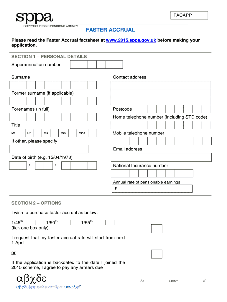 Fillable Online 2015 sppa gov FASTER ACCRUAL - 2015 sppa gov Fax Email ...