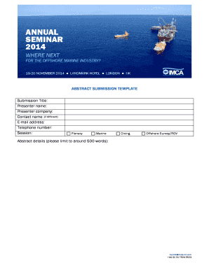Fillable Online ABSTRACT SUBMISSION TEMPLATE - IMCA International ...