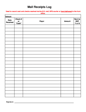 Fillable Online finance brevardschools Mail Receipts Log - Brevard ...