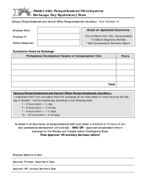 Fillable Online friscoisd 12-13 Para Exchange Day Form - Liberty High ...