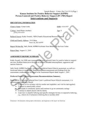 Fillable Online Sample Report Carter Part 2 (6/19/10) Page 1 Fax Email ...