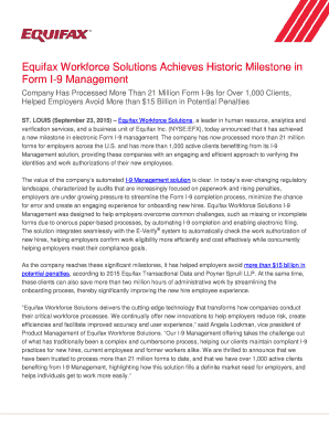 Fillable Online Equifax Workforce Solutions Achieves Historic Milestone ...