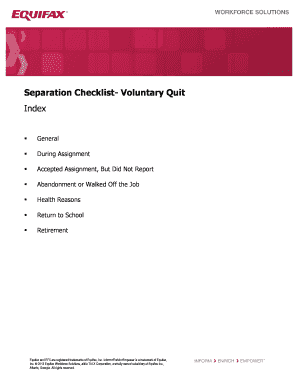 Fillable Online Separation Checklist- Voluntary Quit Fax Email Print ...