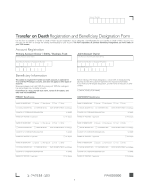Fillable Online Transfer on Death Registration and Beneficiary ...