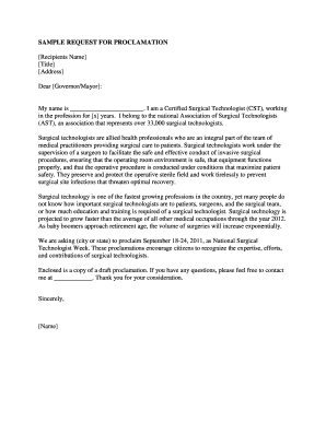 Fillable Online ast SAMPLE REQUEST FOR PROCLAMATION - ast Fax Email ...