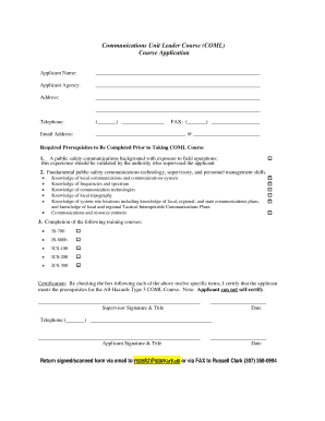 Fillable Online Communications Unit Leader Course COML Course ...