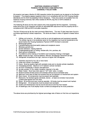 Fillable Online PASSING THE SECTION 8 HQS INSPECTION Fax Email Print ...