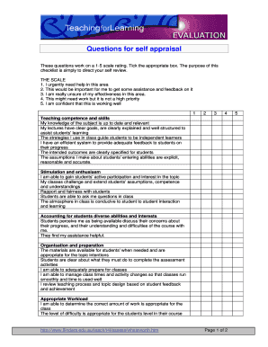Fillable Online Questions for self appraisal Fax Email Print - pdfFiller