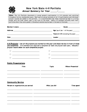 Fillable Online files campus edublogs Career Portfolio New York State ...