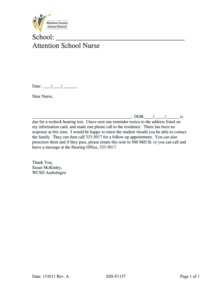 Fillable Online School Attention School Nurse - washoecountyschoolsnet Fax Email Print - pdfFiller