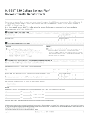 Fillable Online 529 NJBEST Rollover Request Form Fax Email Print ...