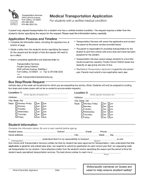 Fillable Online Medical Transportation Application - psdschoolsorg Fax ...