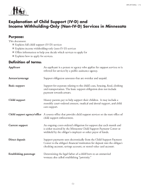 Fillable Online Explanation of Child Support (IV-D) and Fax Email Print ...