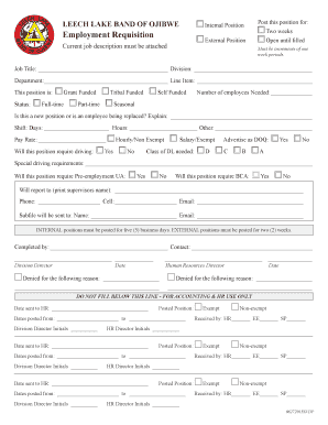 Fillable Online llojibwe LEECH LAKE BAND OF OJIBWE Internal Position ...