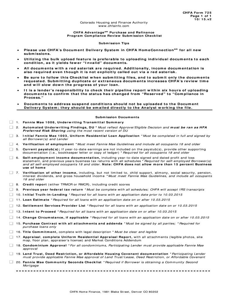 Fillable Online Please use CHFAs Document Delivery System in CHFA Fax ...