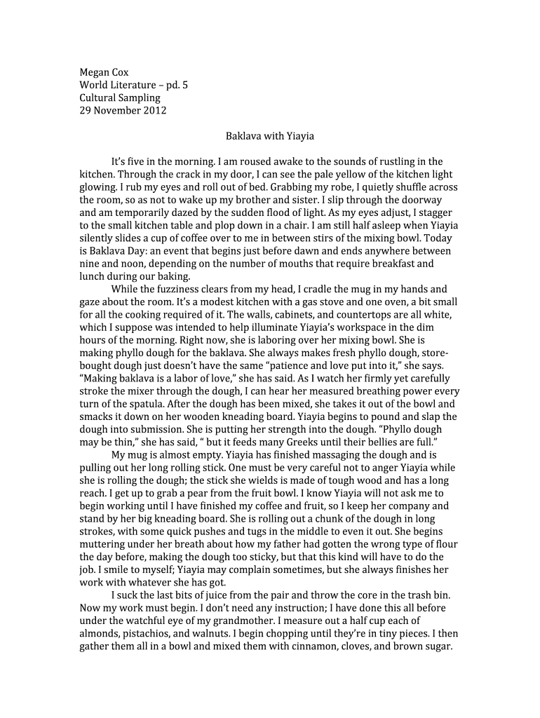 Fillable Online nshss Megan Cox World Literature pd 5 Fax Email Print ...