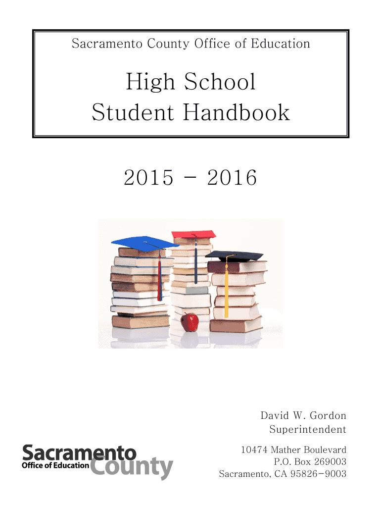 Fillable Online High School Student Handbook High School Student ...