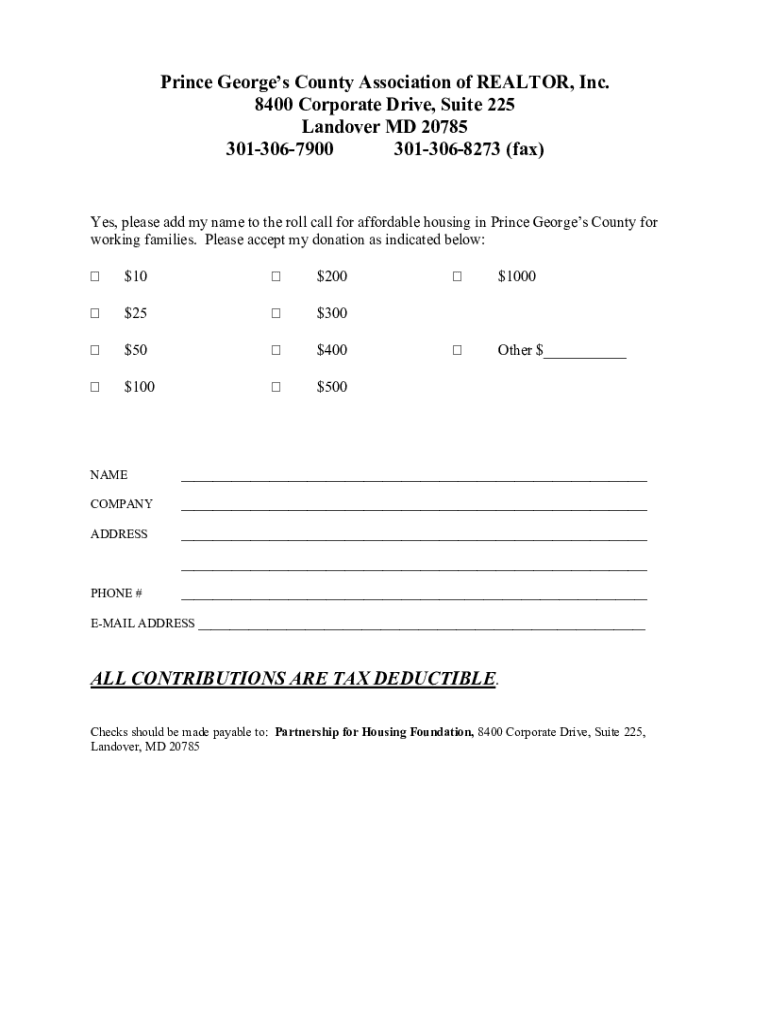 Fillable Online Contribution Form.doc Fax Email Print - pdfFiller