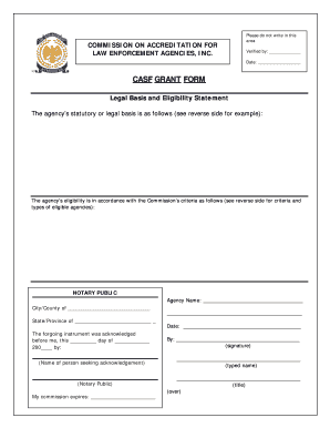 Fillable Online calea CASF GRANT FORM - Commission on Accreditation for ...