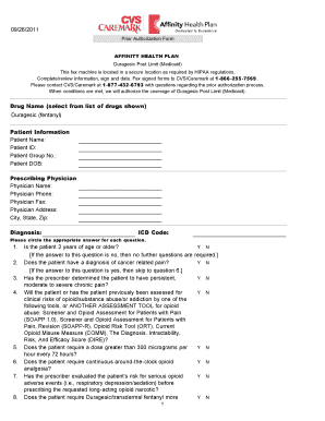 Fillable Online affinityplan Duragesic Post Limit (Medicaid) - affinityplan Fax Email Print ...