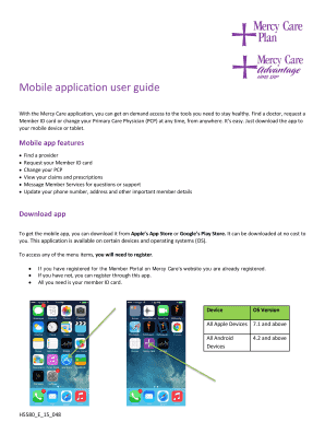 Fillable Online With the Mercy Care application, you can get on demand ...