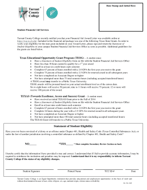 Fillable Online tccd Statement of Eligibility - Tarrant County College ...