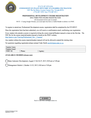 Fillable Online COMMISSION ON PEACE OFFICERS STANDARDS AND TRAINING 775 ...