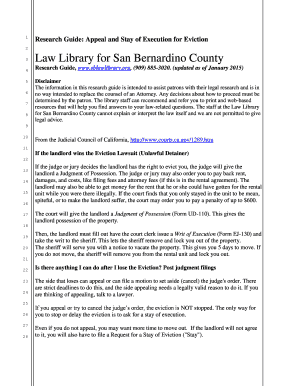 Fillable Online sblawlibrary Research Guide Appeal and Stay of ...