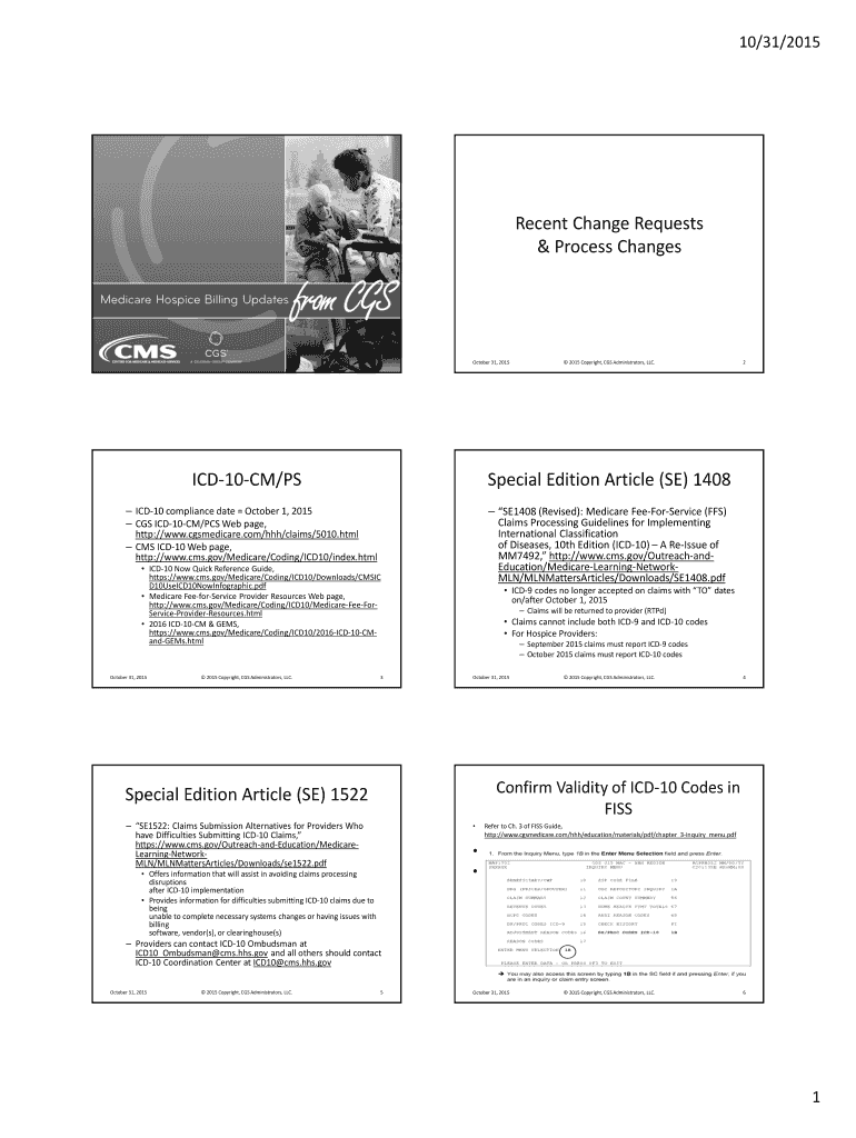 Fillable Online utahhospice Medicare Hospice Billing Updates from CGS ...