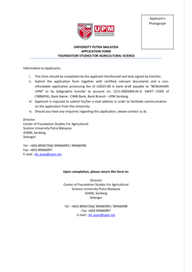 Fillable Online akademik upm edu UNIVERSITY PUTRA MALAYSIA APPLICATION ...