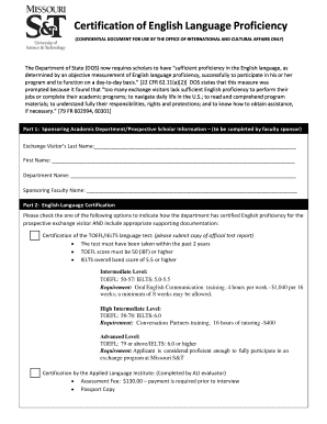 Fillable Online international mst Certification of English Language ...