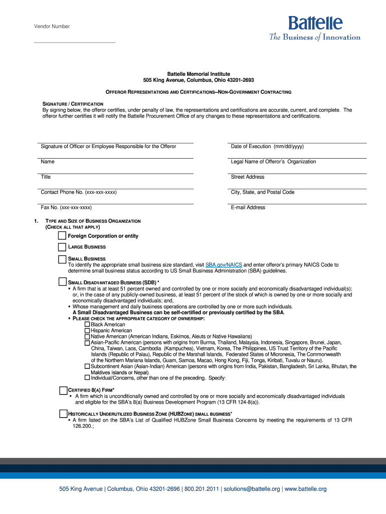 Fillable Online battelle Battelle Memorial Institute 505 King Avenue Columbus Ohio Fax Email ...