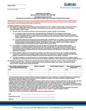 Fillable Online battelle Identification and Assertion of Limited Rights ...
