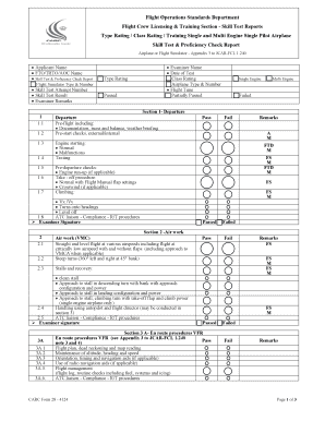 Fillable Online carc gov Flight Crew Licensing & Training Section Skill ...
