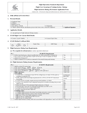 Fillable Online carc gov Flight Operations Standards Department Flight ...