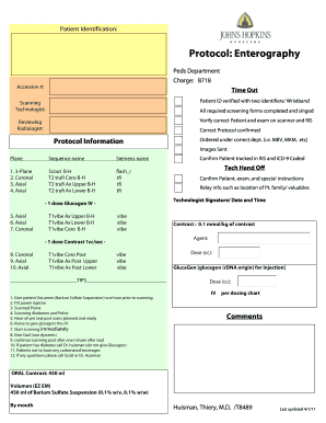 Fillable Online rad jhmi Protocol Enterography Fax Email Print - pdfFiller