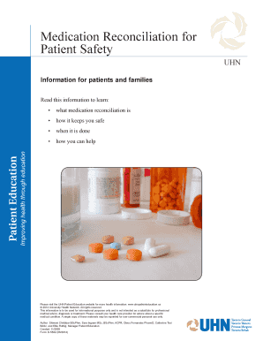 Fillable Online Medication Reconciliation for Fax Email Print - pdfFiller