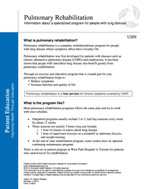 Fillable Online Patient Education Template - Toronto General Hospital ...