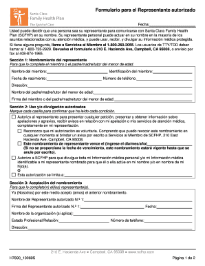 Fillable Online Formulario para el Representante autorizado Fax Email ...