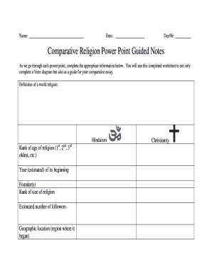 Fillable Online Comparative Religion Power Point Guided Notes Fax Email ...