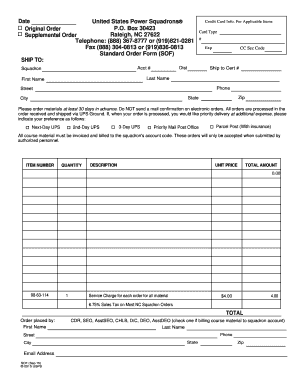 Fillable Online usps USPS Standard Order Form - usps Fax Email Print ...