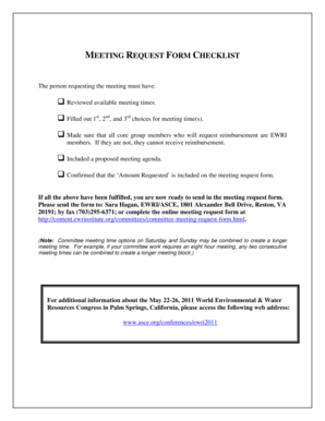 Fillable Online MEETING REQUEST FORM CHECKLIST - contentasceorg Fax ...