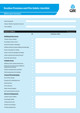 Fillable Online Fire Safety Self Inspection Form Fire Safety Self ...