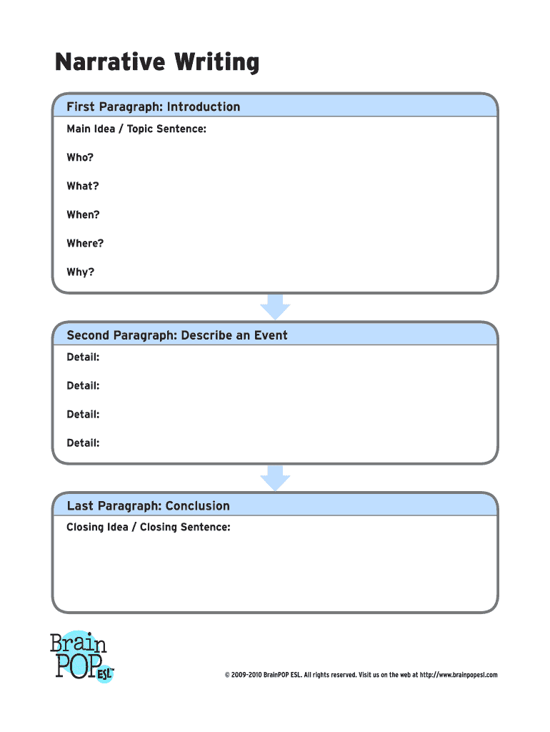Fillable Online Narrative Writing - BrainPop Fax Email Print - pdfFiller