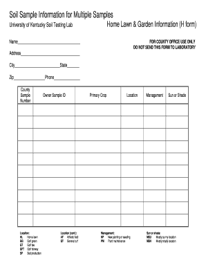 Fillable Online soils rs uky Soil Sample Information for Multiple ...