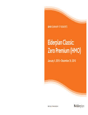 Fillable Online elderplan Elderplan Summary of Benefits for Elderplan ...